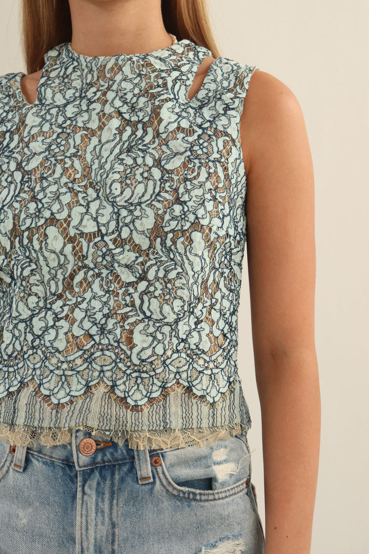 Top Encaje Azul SPE007 – LOOK TWICE CO